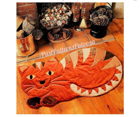 Vintage Sewing Pattern Quilted Velvet Kitty Cat Rug PDF - Etsy