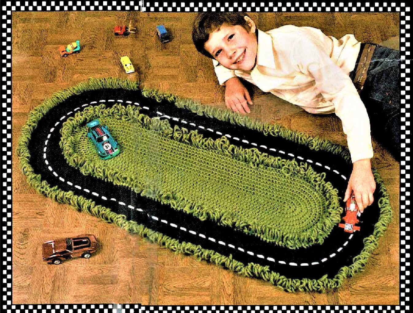 Vintage Crochet Pattern Toy Car Racetrack Road Rug Playmat PDF - Etsy