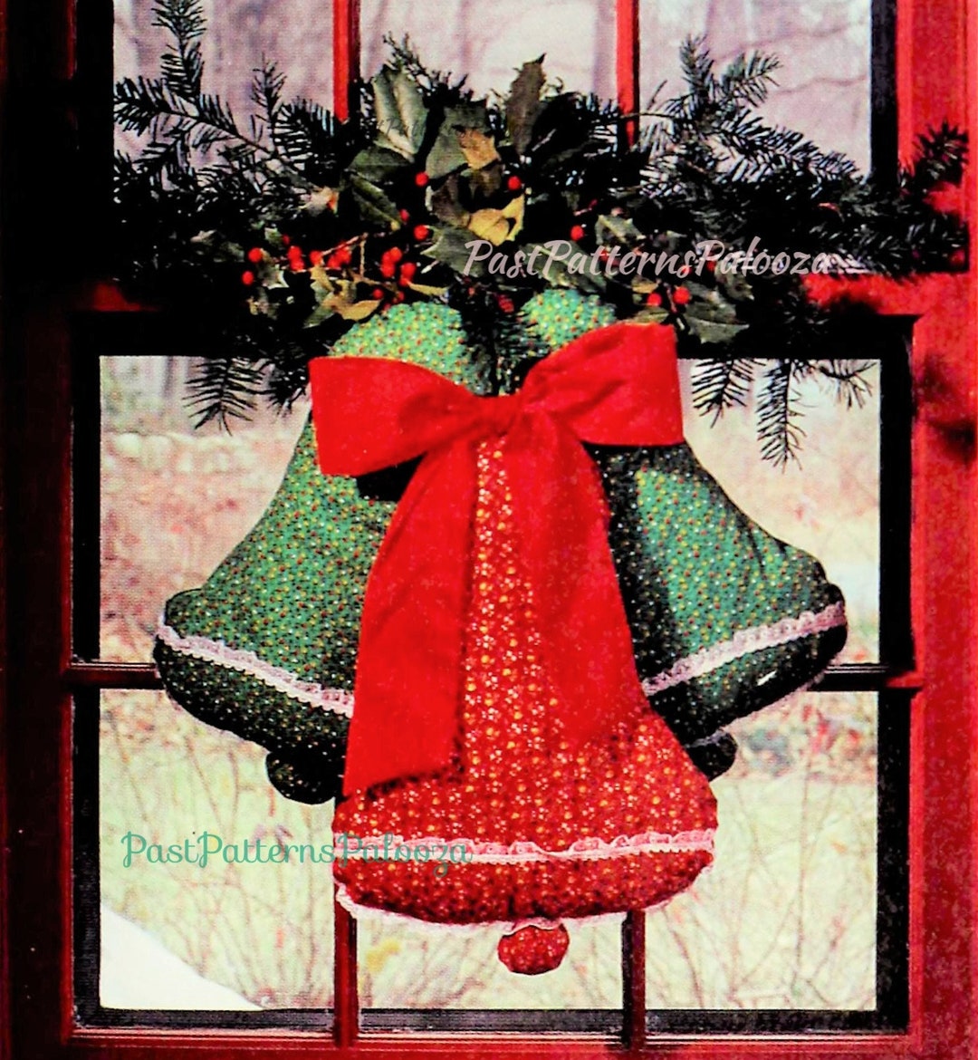 Vintage Sewing Pattern 18" Calico Christmas Bells Window Wall Door ...