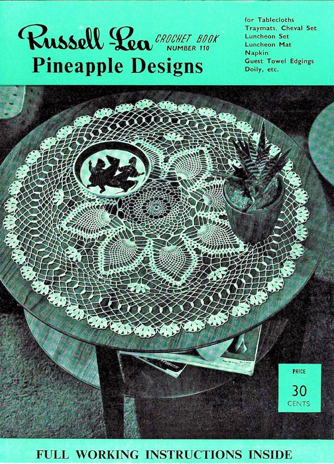 10 Vintage Thread Crochet Patterns All Pineapple Lace Motif Designs ...