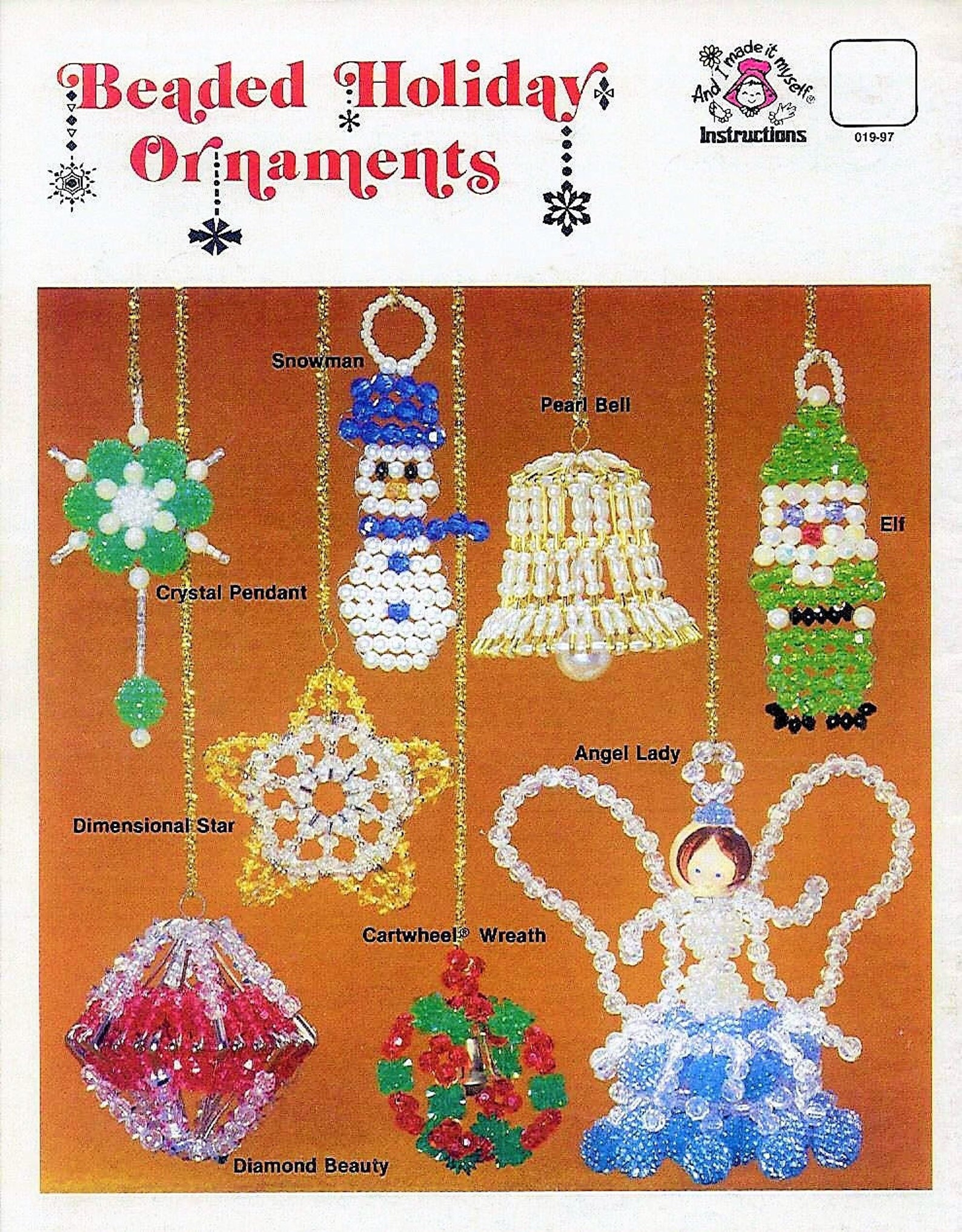 Vintage Christmas Beading Patterns Hanging Bead Ornaments Characters ...