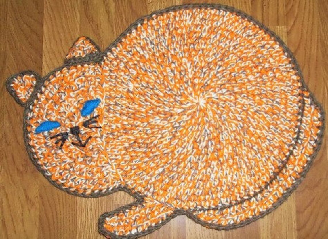 Vintage Crochet Pattern Cat Rug Cat Mat PDF Instant Digital - Etsy