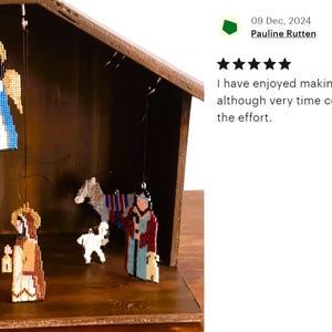 Vintage Christmas Beading Pattern Nativity Scene Ornaments & Wood ...