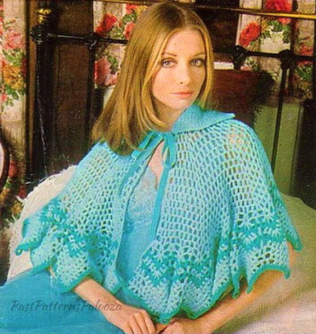 Vintage Crochet Pattern Womens Circular Shrug Circle Shawl PDF Instant ...