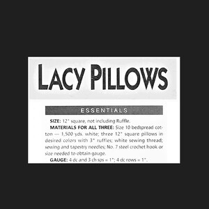 Vintage Filet Crochet Pattern 12" Love Joy Faith Lacy Pillow Fronts PDF ...