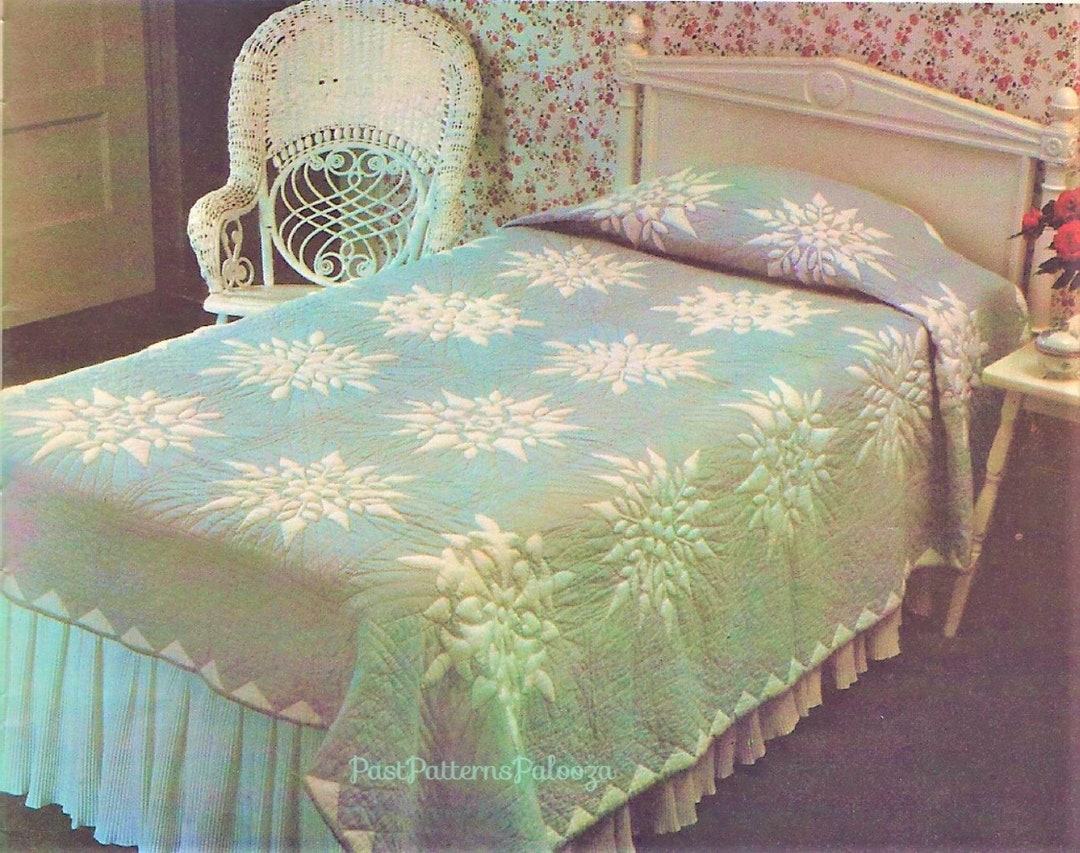 Vintage Sewing Pattern Snowflake Bed Quilt Instant Digital - Etsy