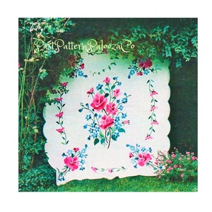 Vintage Sewing Pattern Roses & Forget Me Nots Floral Bed Quilt PDF ...