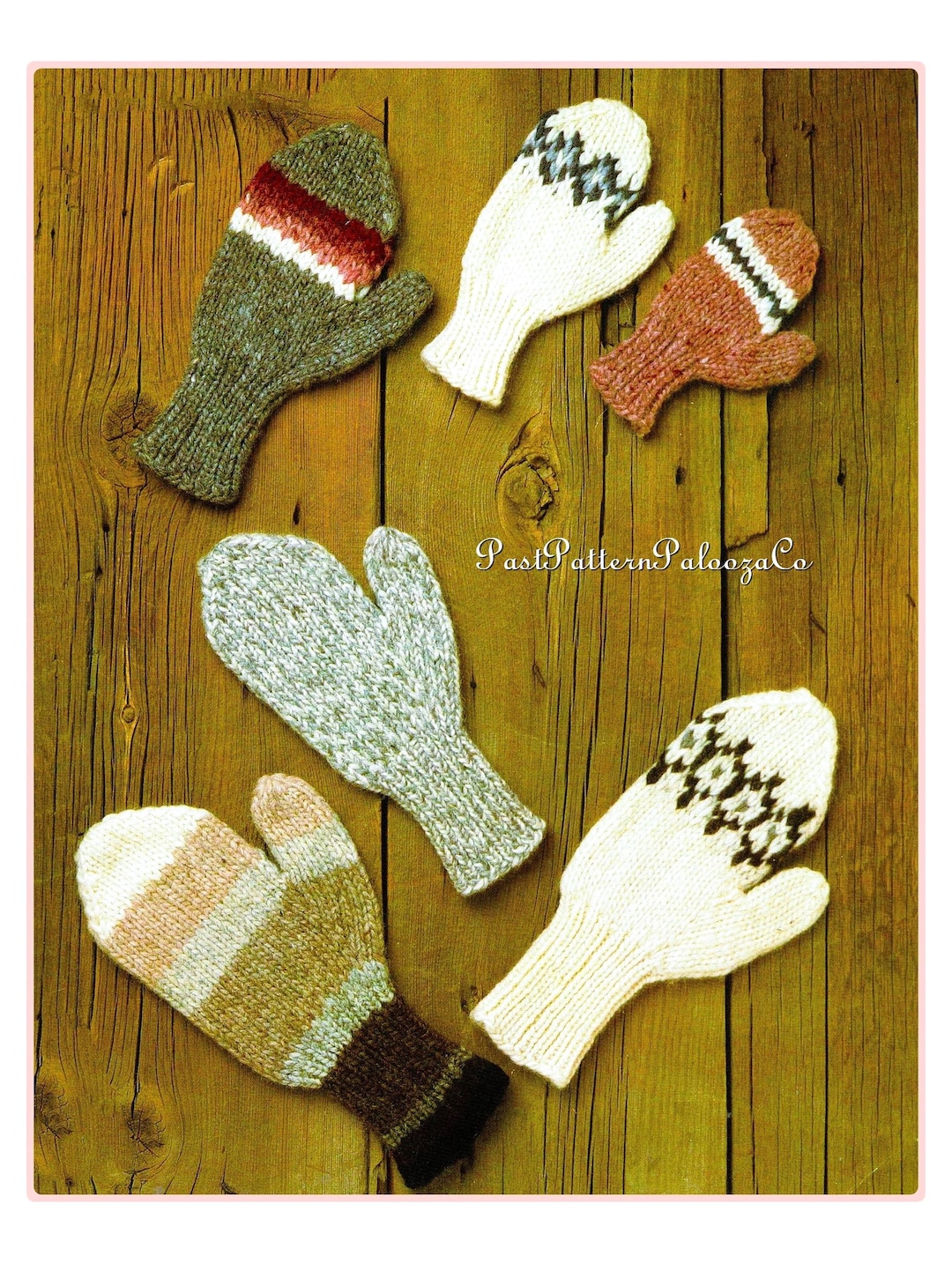Vintage Knitting Pattern Icelandic Family Mittens PDF Instant Digital ...
