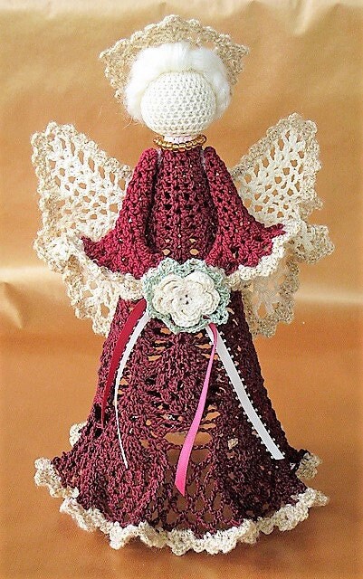 Vintage Thread Crochet Pattern 9" Christmas Angel Centerpiece Pretty ...