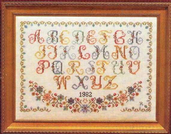 Vintage Counted Cross Stitch Pattern Antique Alphabet Sampler - Etsy