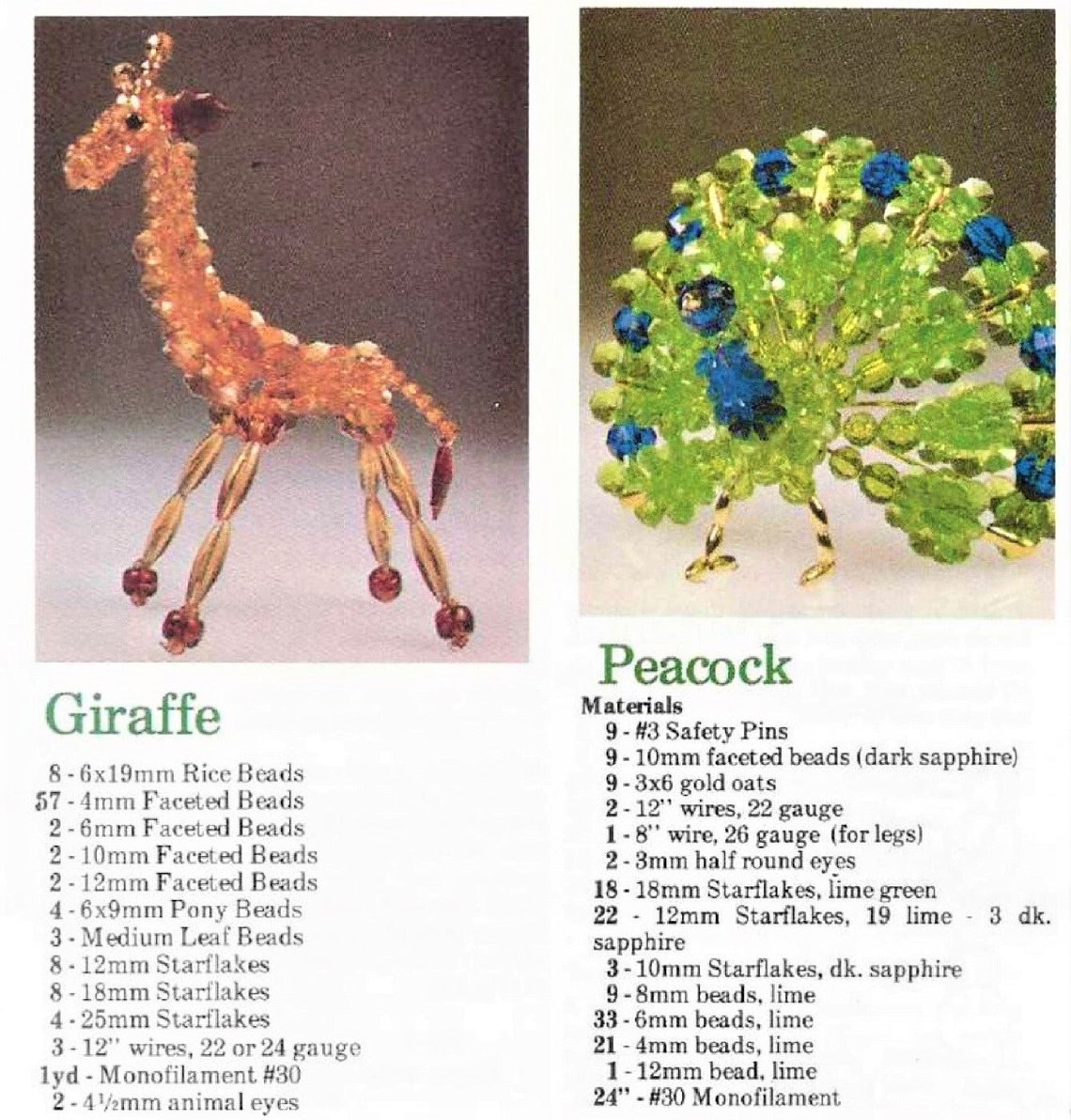 Vintage Beading Pattern Cute Animal Collection 13 Figures PDF Instant ...