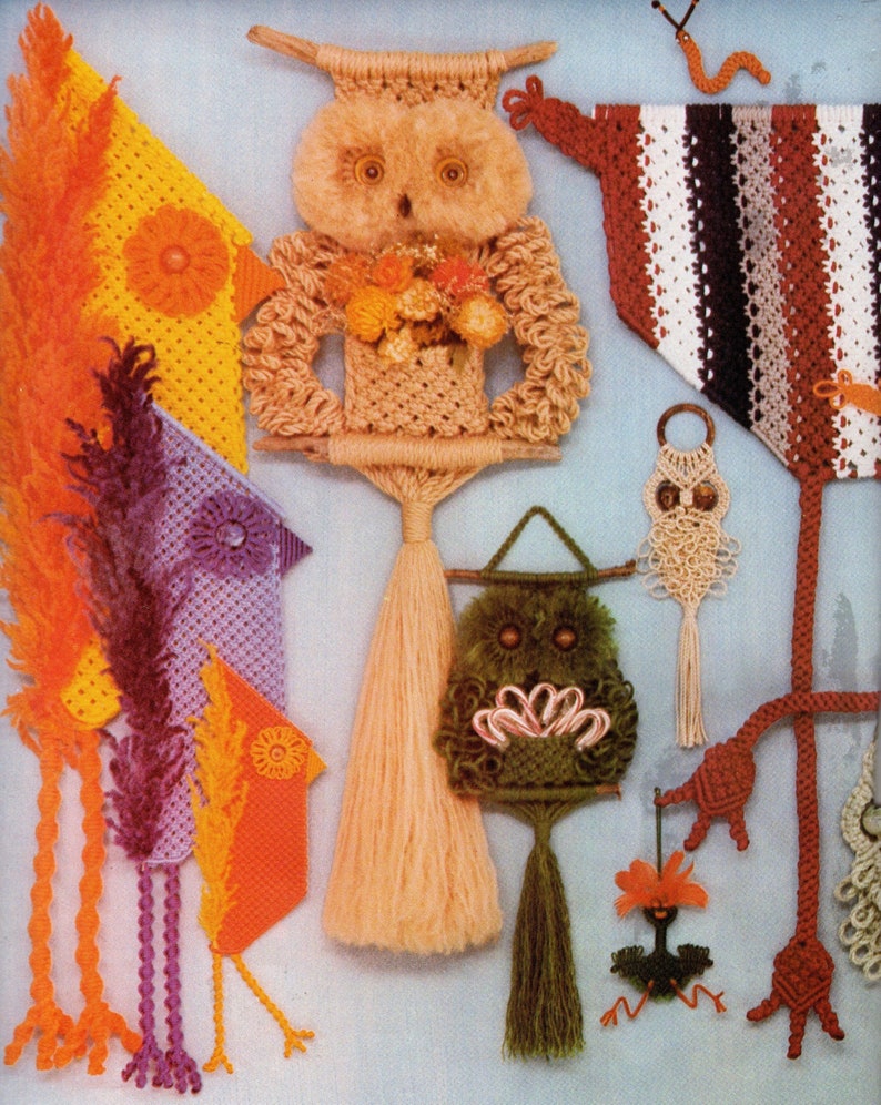Vintage Macrame is for the Birds Owls Patterns Book ALL Retro Mod ...