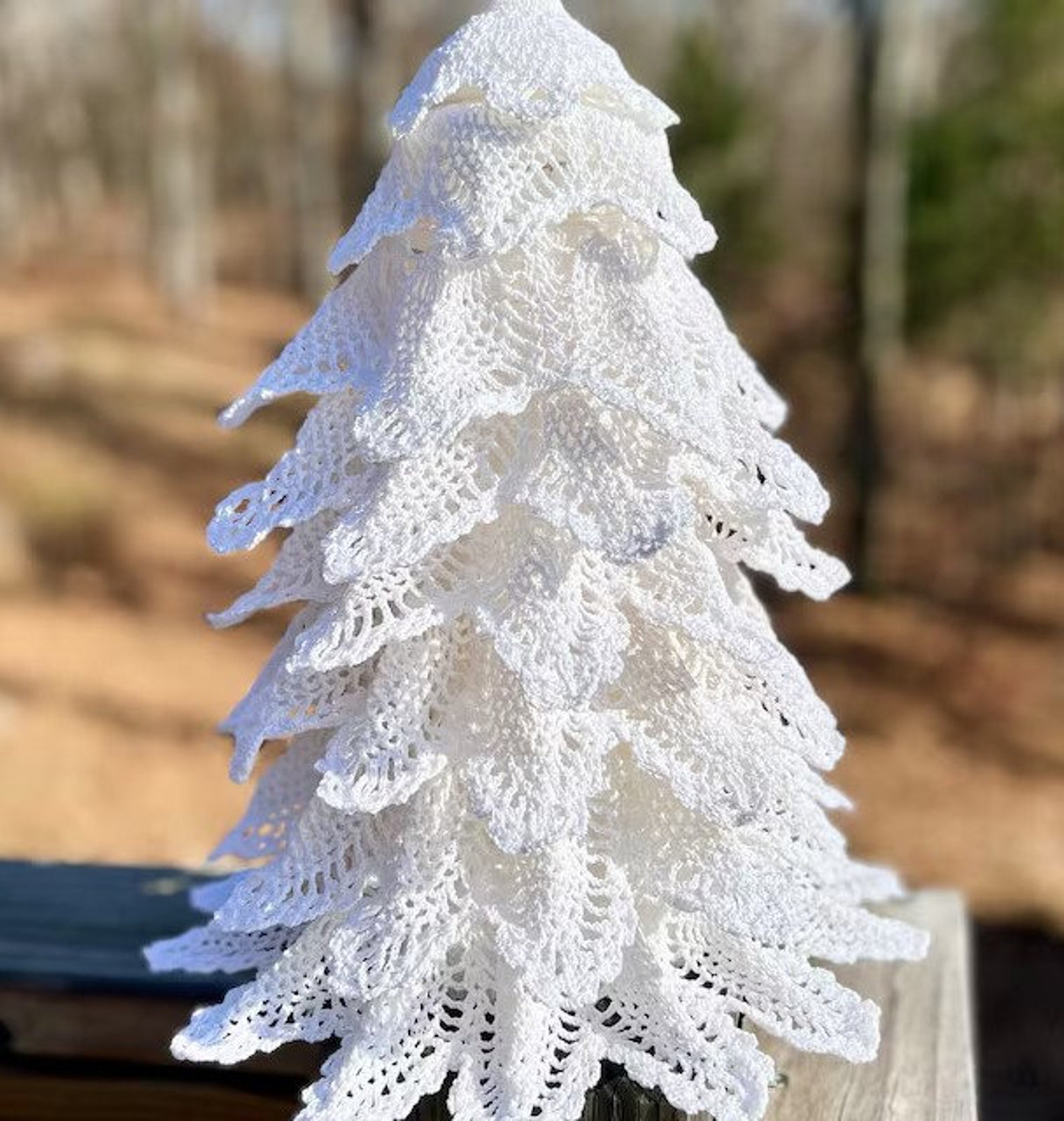 Vintage Thread Crochet Pattern 11" White Pineapple Christmas Tree PDF ...