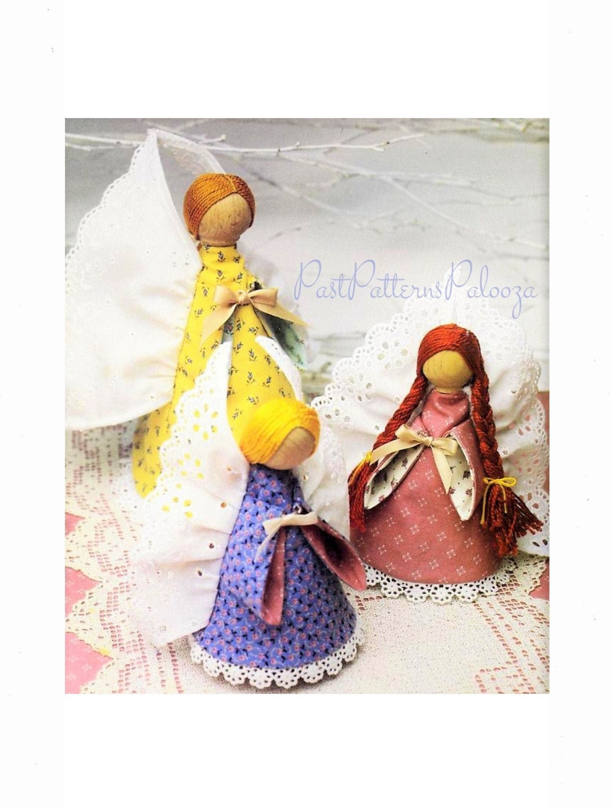 Vintage Sewing Pattern 7 Calico Fabric Angels Ornaments - Etsy