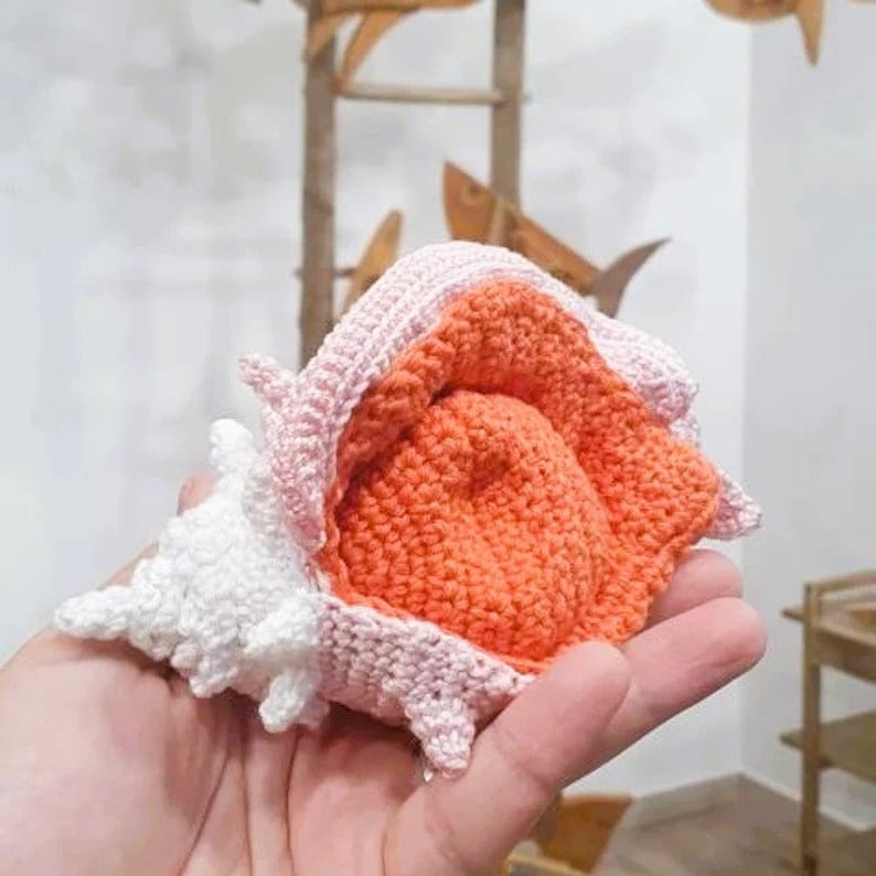 Vintage Crochet Pattern 10" Queen Conch Shell PDF Instant Digital ...