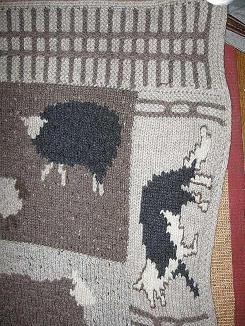 Vintage Knitting Pattern Sheep Lambs Sheepdog Afghan Chunky - Etsy