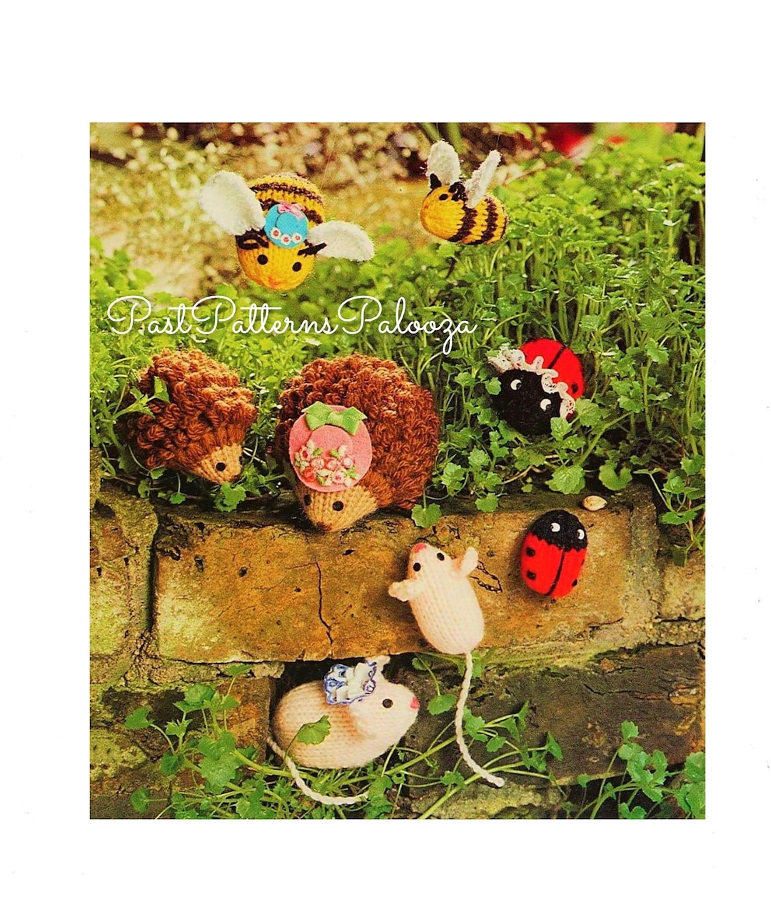 Vintage Knitting Pattern Tiny Garden Meadow Creatures Mamas and Babies ...
