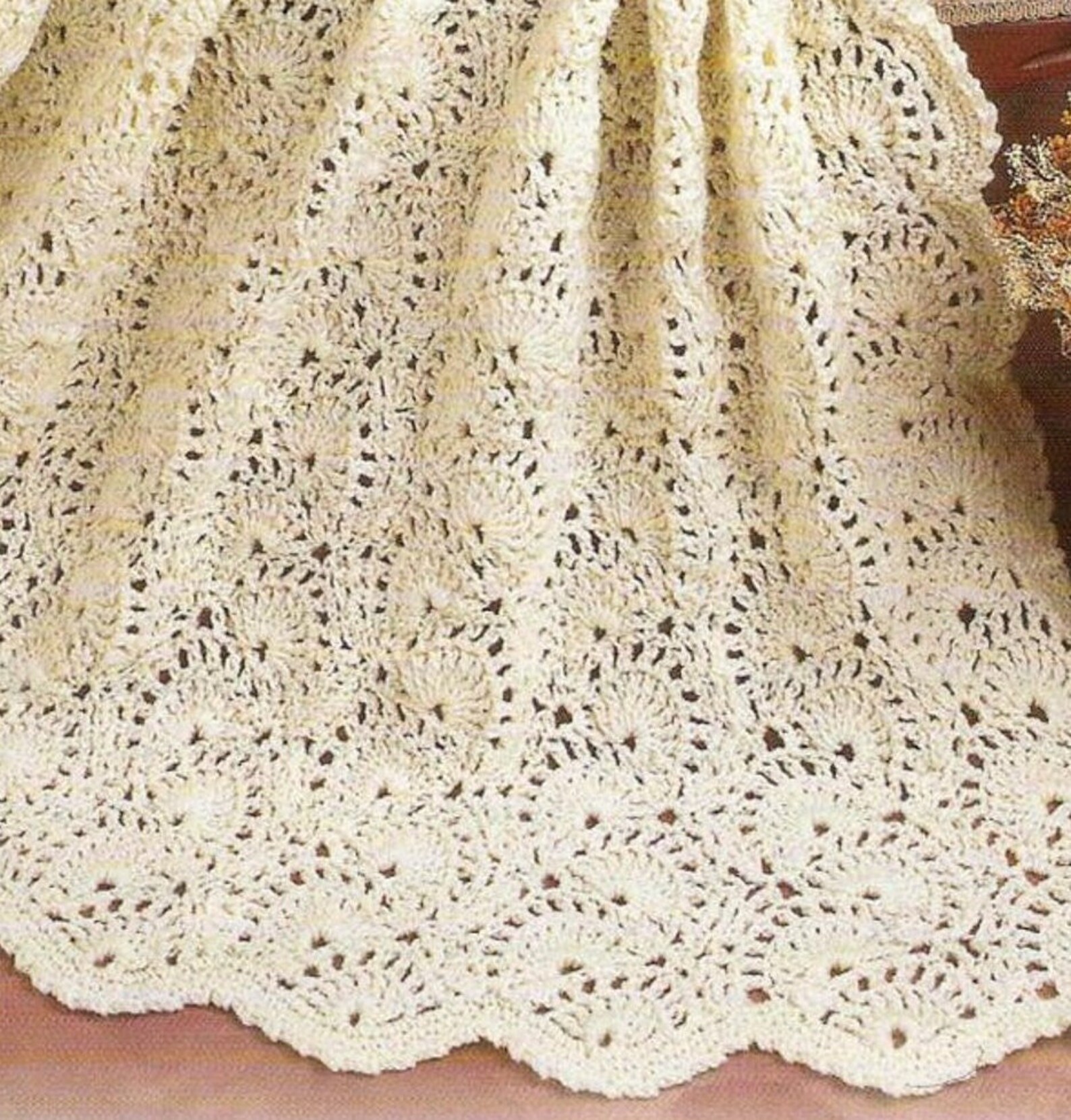 Vintage Crochet Pattern Swirling Wavy Shells Wave Afghan PDF - Etsy