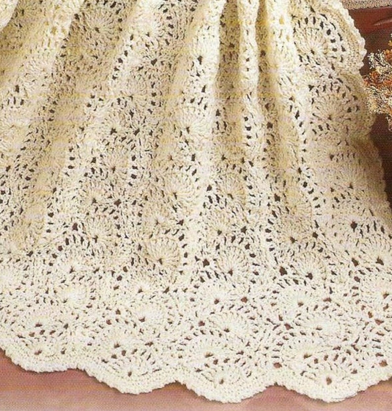 Vintage Crochet Pattern Swirling Wavy Shells Wave Afghan PDF - Etsy