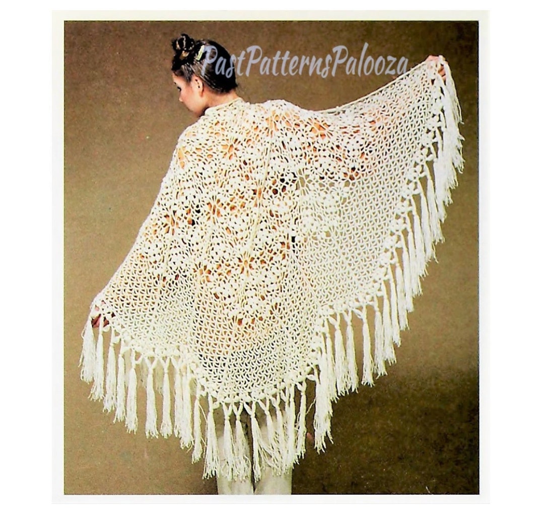 Vintage Crochet Pattern Womens Victorian Lace Carved Ivory Shawl PDF ...
