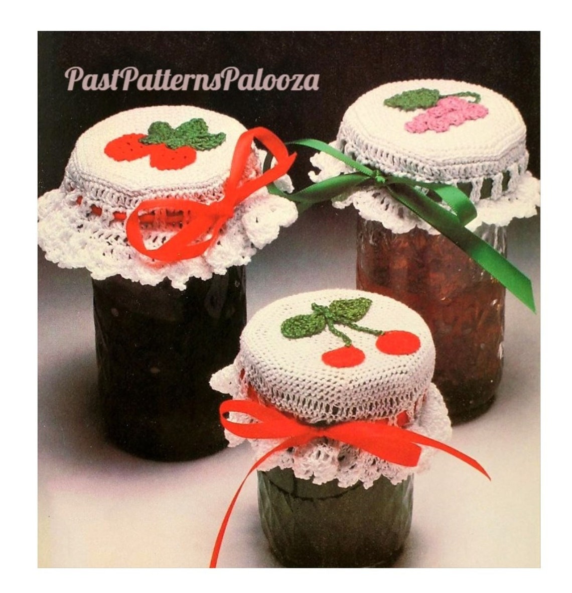 Vintage Thread Crochet Pattern Frilly Jam Jelly Jar Lid Toppers Covers ...