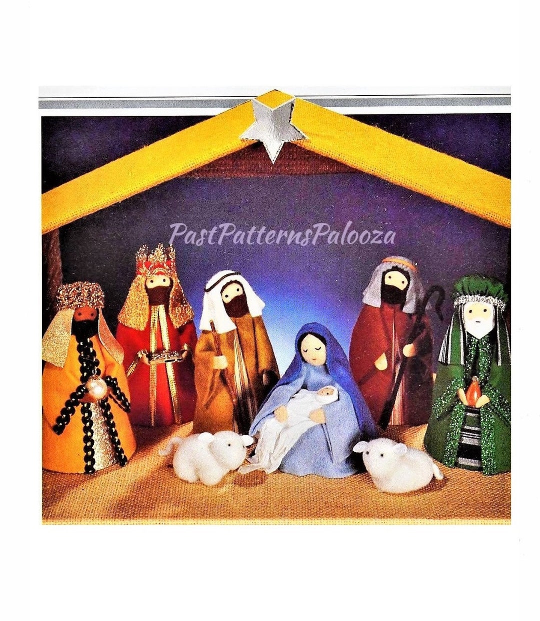 Vintage Christmas Craft Pattern 10" Nativity Set With Stable PDF ...