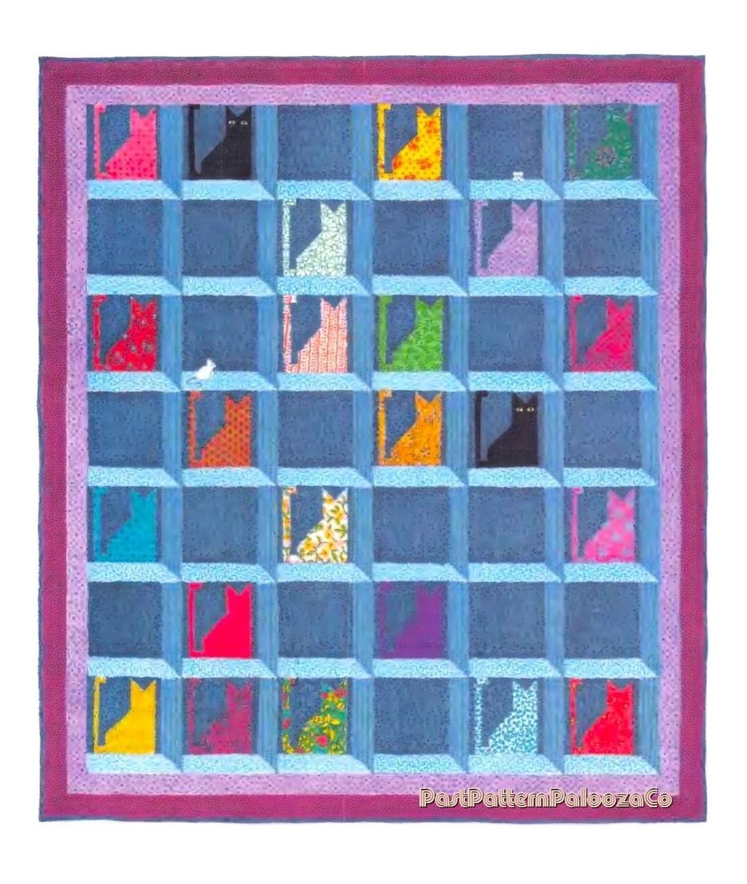 Vintage Sewing Pattern Cats in the Attic Bed Quilt PDF Instant Digital ...