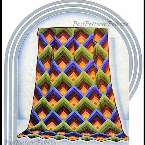 Vintage Crochet Pattern Pretty Pyramid Afghan PDF Instant - Etsy