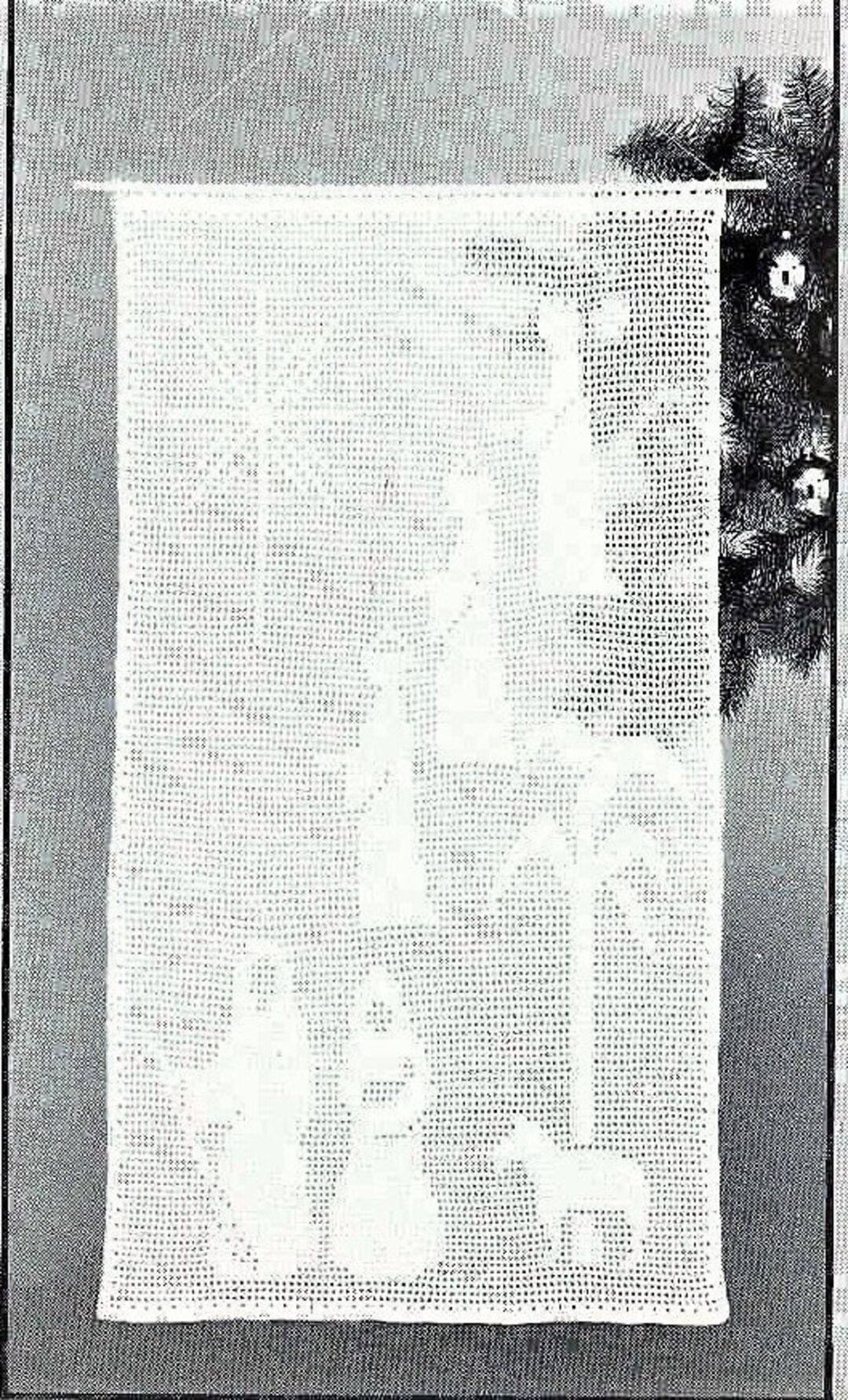 Vintage Filet Crochet Pattern Christmas Nativity Scene Panel or Wall ...