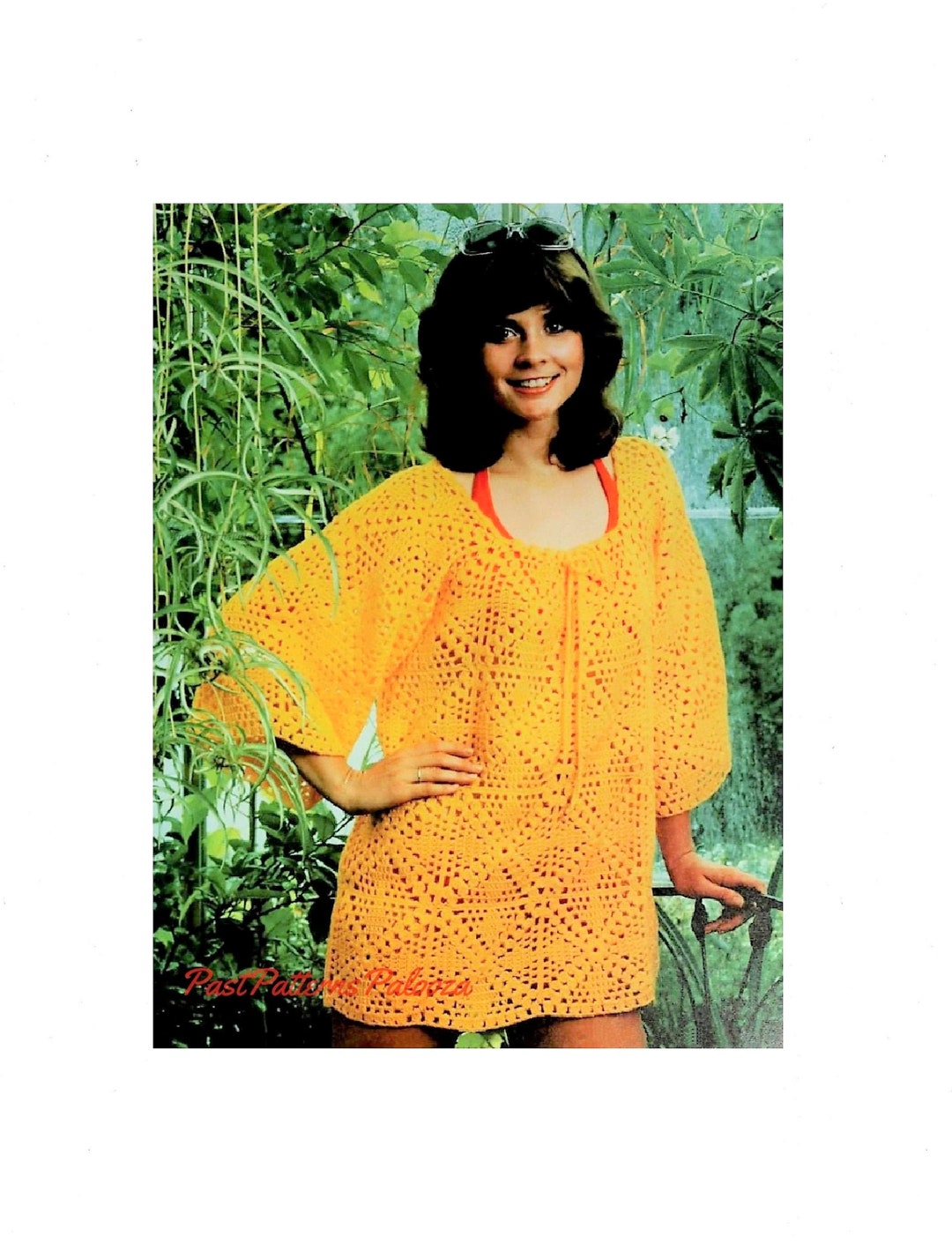Vintage Crochet Pattern Womens Lacy Beach Cover up PDF Instant Digital ...
