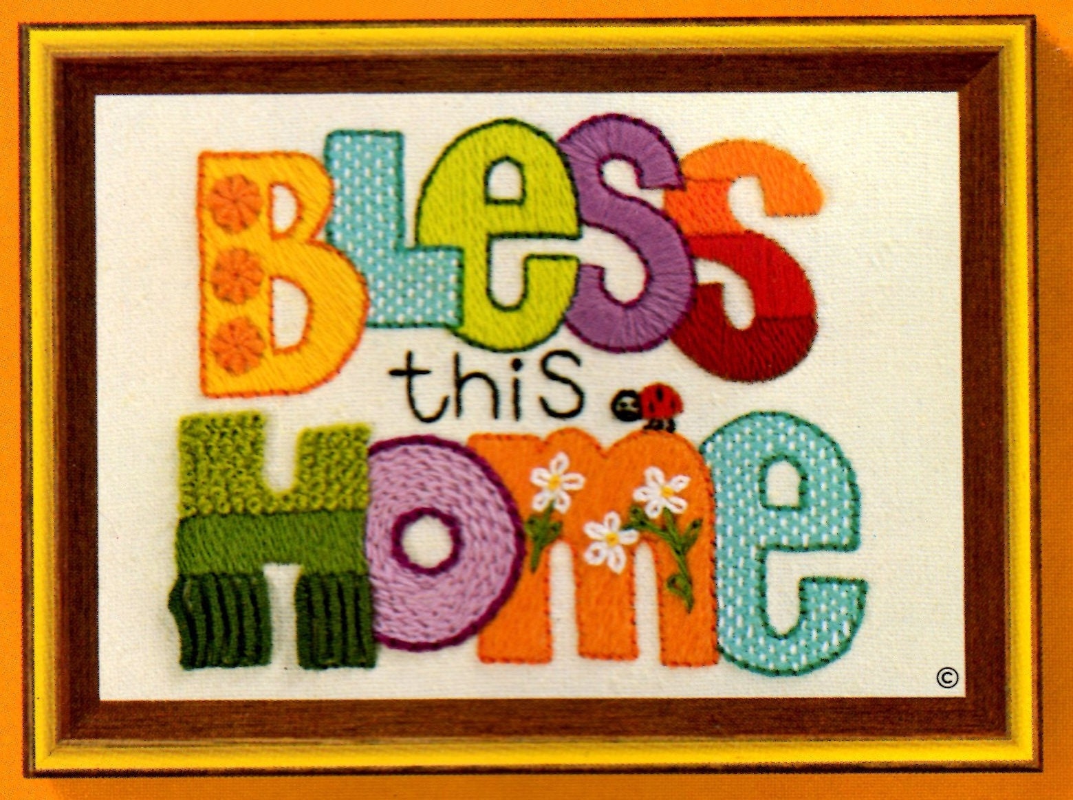 PDF Vintage Crewel Embroidery Bless This Home Pattern Retro 1970s ...