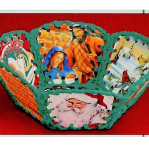 Vintage Crochet Pattern Christmas Card Bowl Basket Container PDF ...