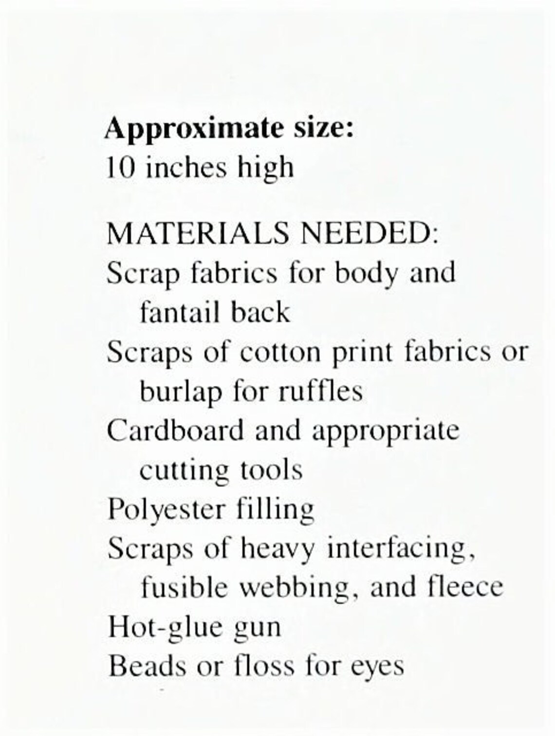 Vintage Sewing Pattern 10 Fabric Thanksgiving Turkey - Etsy