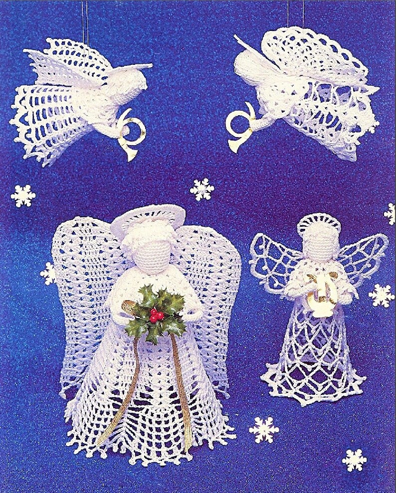 Vintage Crochet Patterns Thread Lace Christmas Angels - Etsy