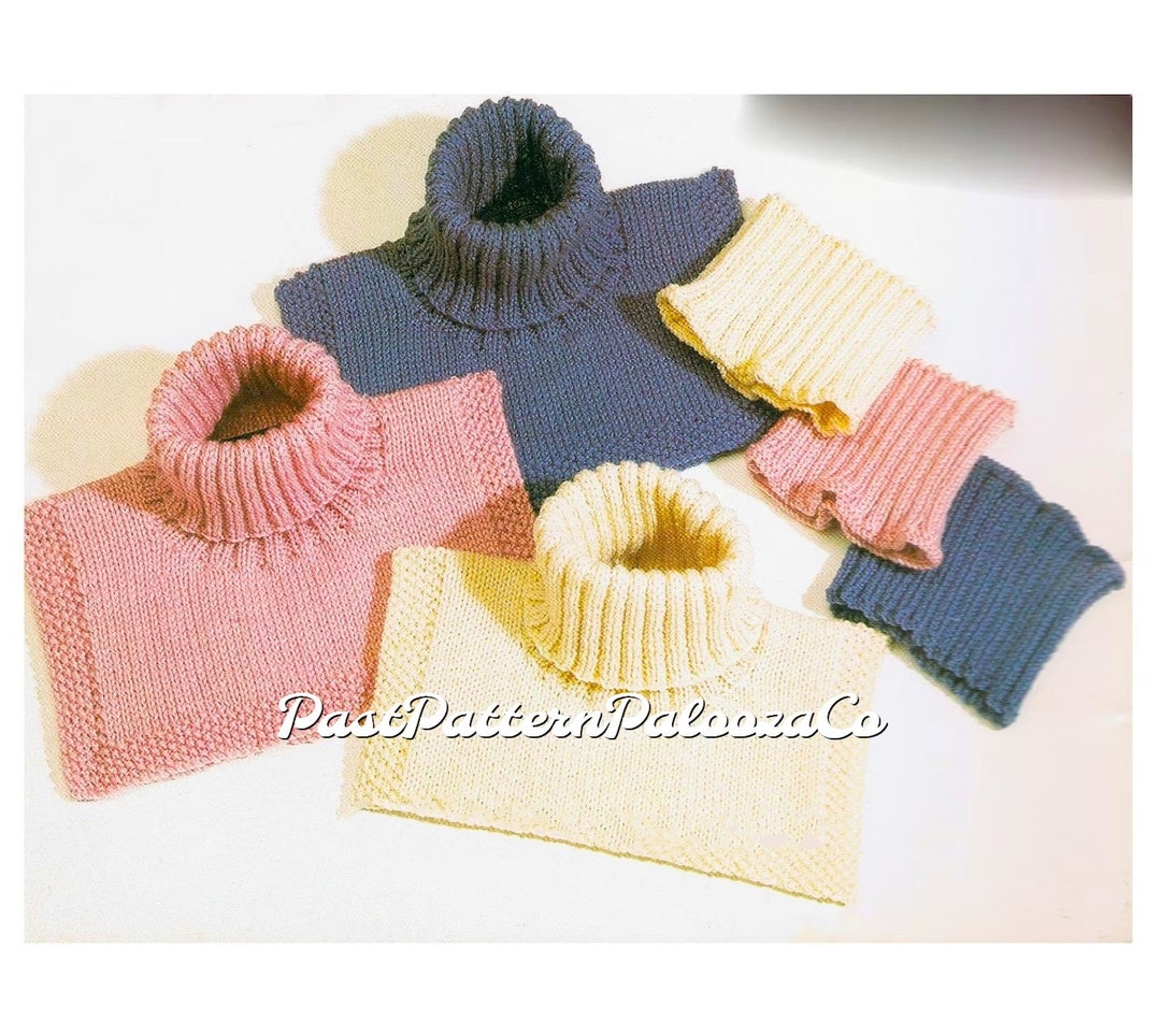Vintage Knitting Pattern Family Neckwarmers Turtleneck Dickies and ...