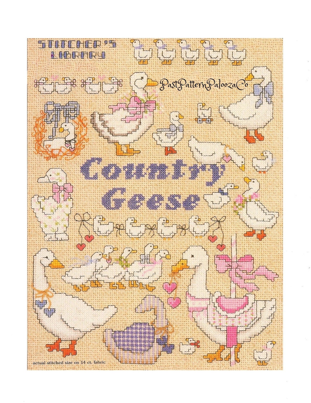 Vintage Cross Stitch Patterns Cute Country Geese Motifs PDF Instant ...
