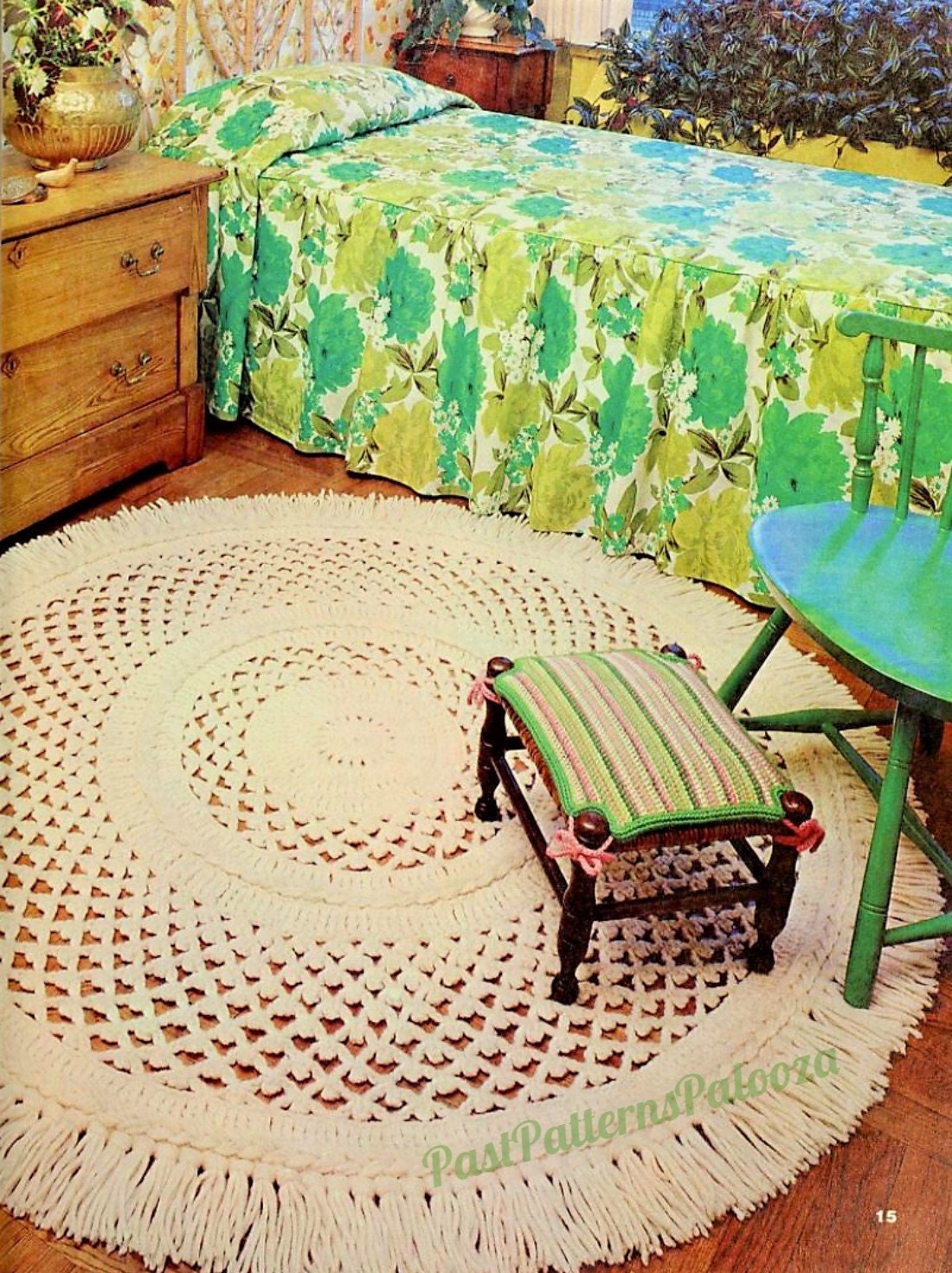 Vintage Crochet Pattern 5' Round Irish Crochet Area Rug - Etsy