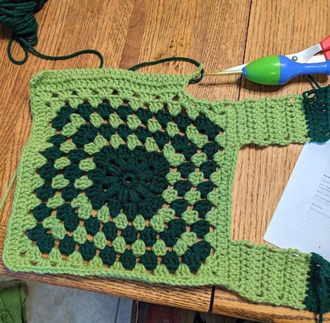 Vintage Crochet Pattern Womens Postage Stamp Vest Granny Square Rib ...