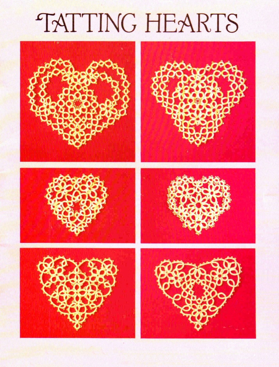 Vintage Tatting Pattern Tatted Hearts PDF Instant Digital Download Crochet Cotton Valentine ...