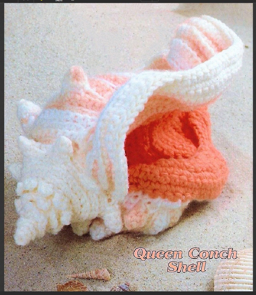 Vintage Crochet Pattern 10" Queen Conch Shell PDF Instant Digital ...