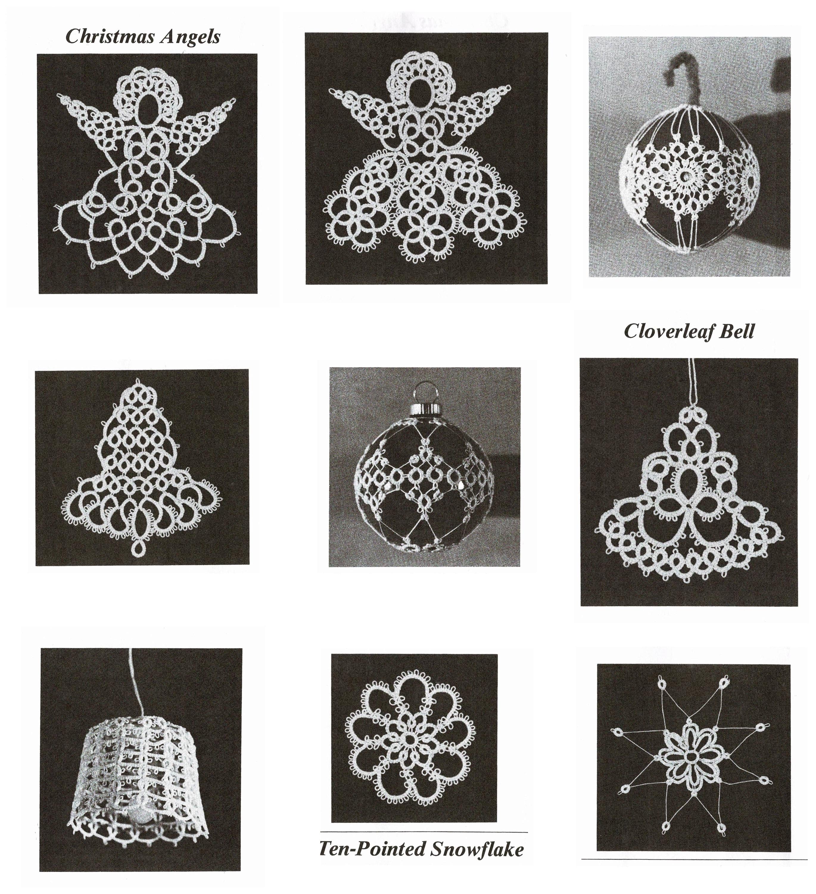Vintage Christmas Tatting Patterns Snowflakes Angels Trees Ball ...