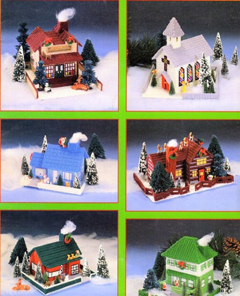 Vintage Plastic Canvas Patterns Christmas Village No. 3 PDF Instant ...