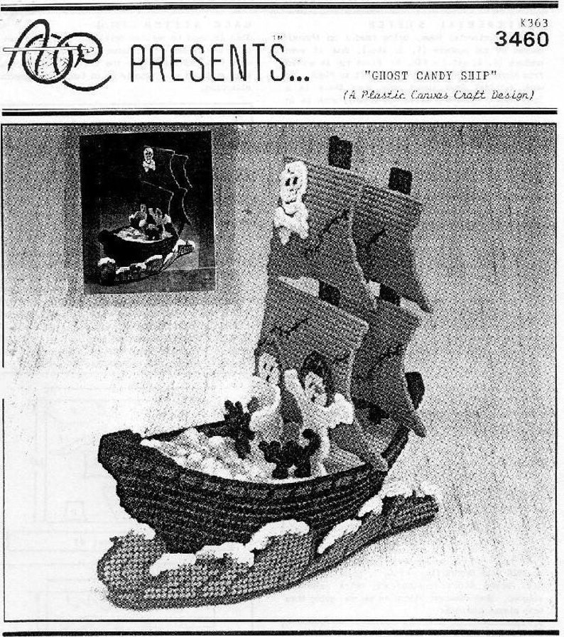 Vintage Plastic Canvas Pattern Ghost Candy Ship PDF Instant - Etsy Canada