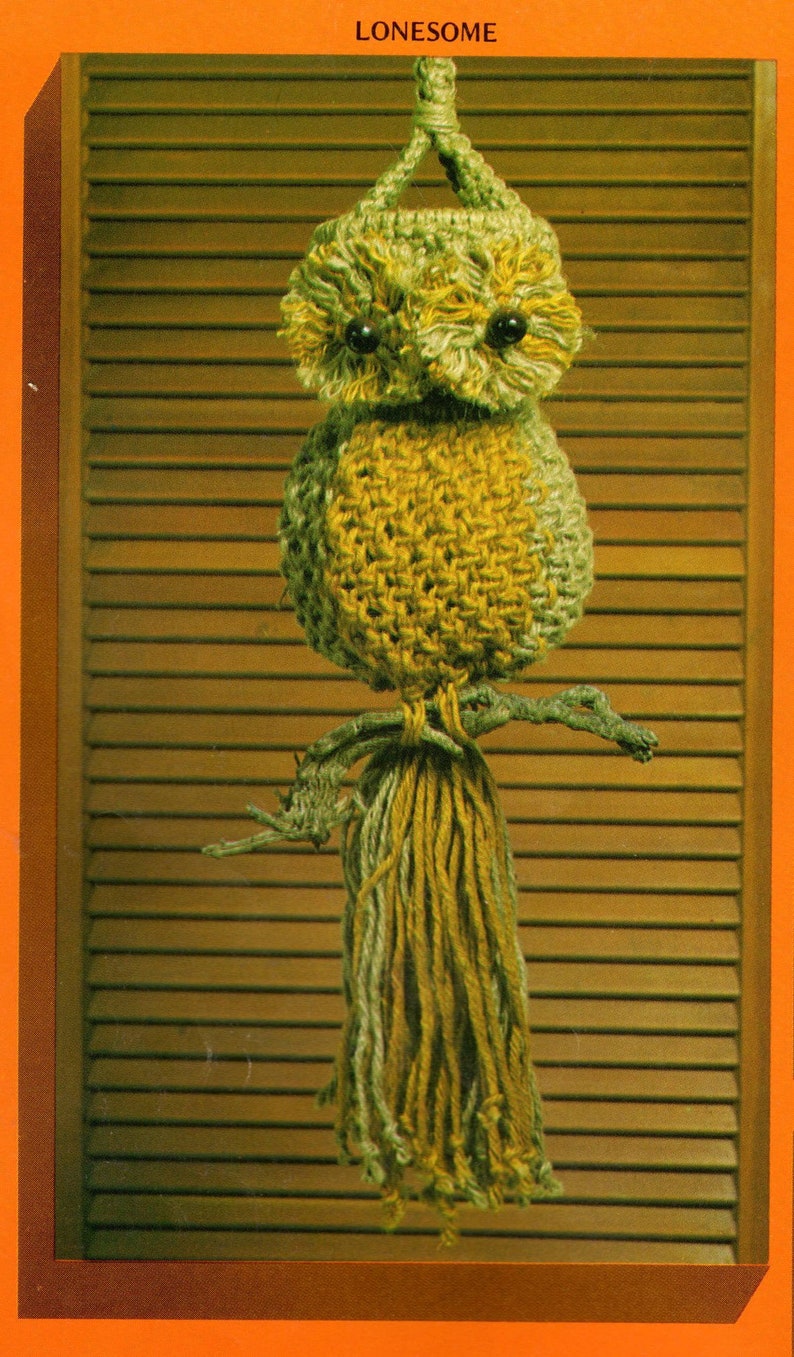 Vintage 1978 How to Make A Macrame Owl Patterns Book PDF - Etsy