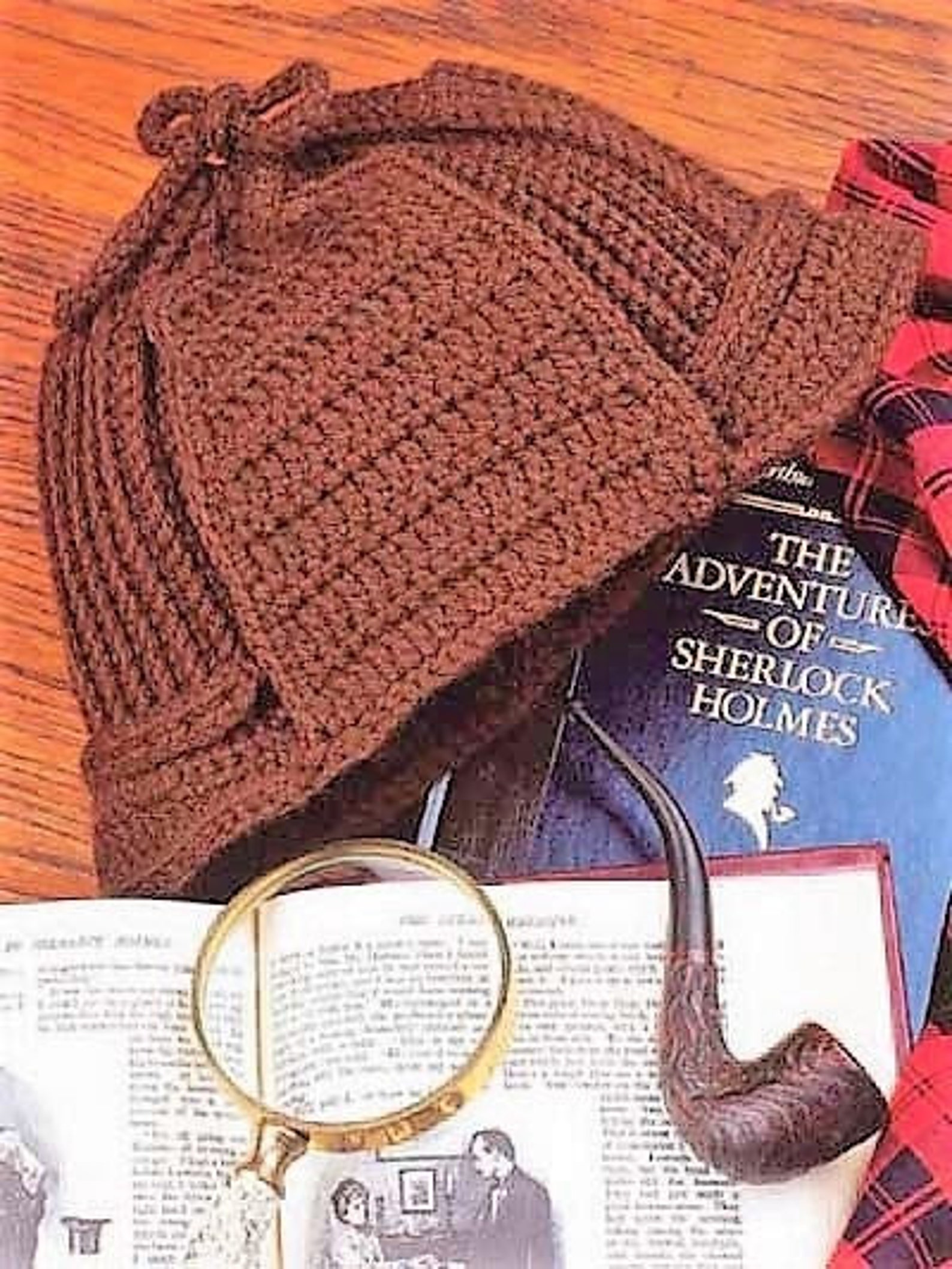 Vintage Crochet Pattern Deer Stalker Sherlock Holmes Hat - Etsy