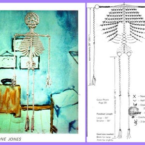 Vintage Macrame Pattern Halloween Skeleton Large Wall Hanging or Door ...
