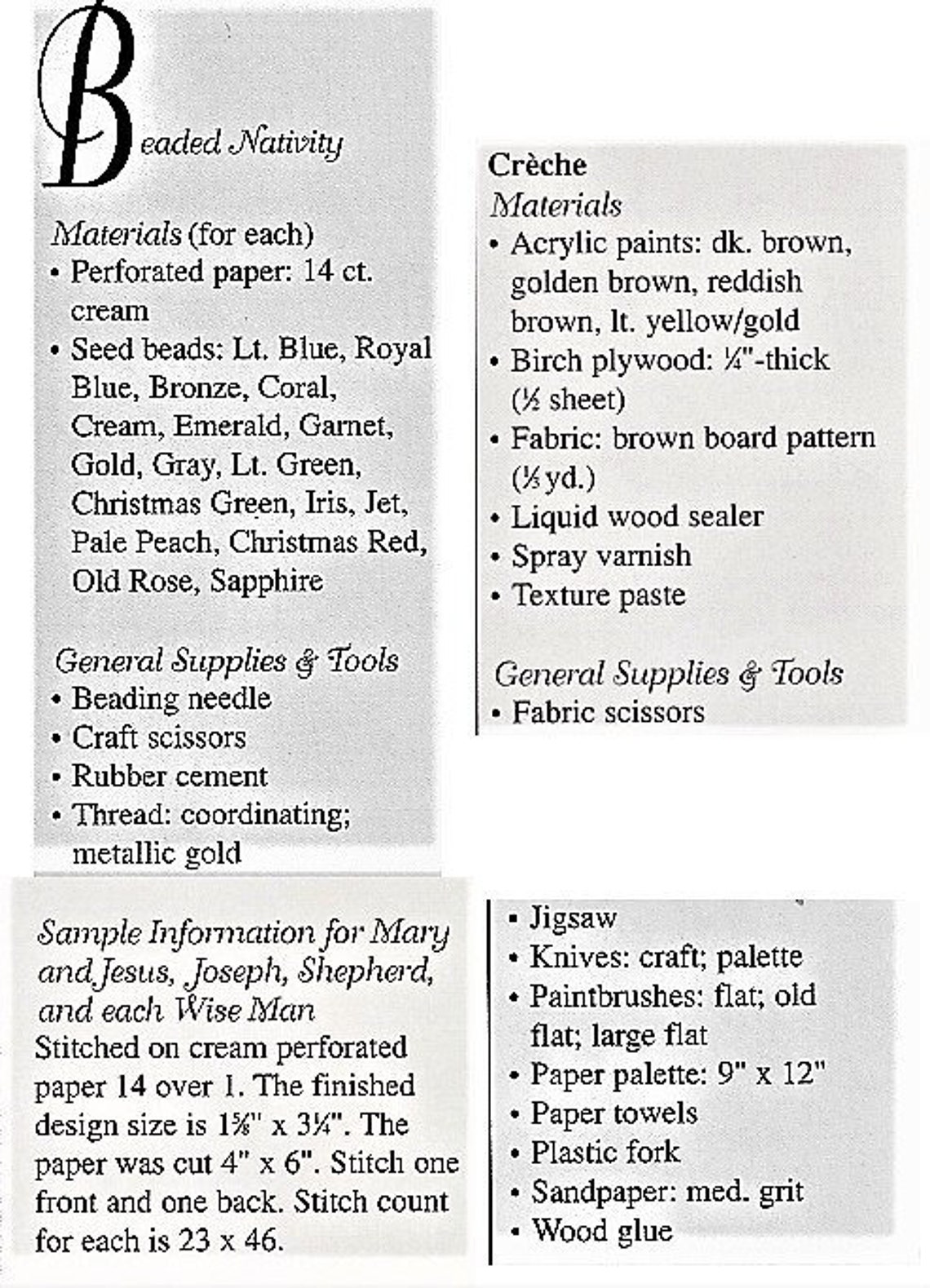 Vintage Christmas Beading Pattern Nativity Scene Ornaments & - Etsy