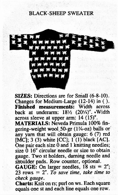 Vintage Knitting Pattern the Black Sheep of the Family Sweater - Etsy ...