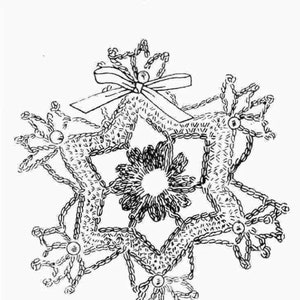 Vintage Crochet Patterns 6" Victorian Lace Christmas Ornaments White ...
