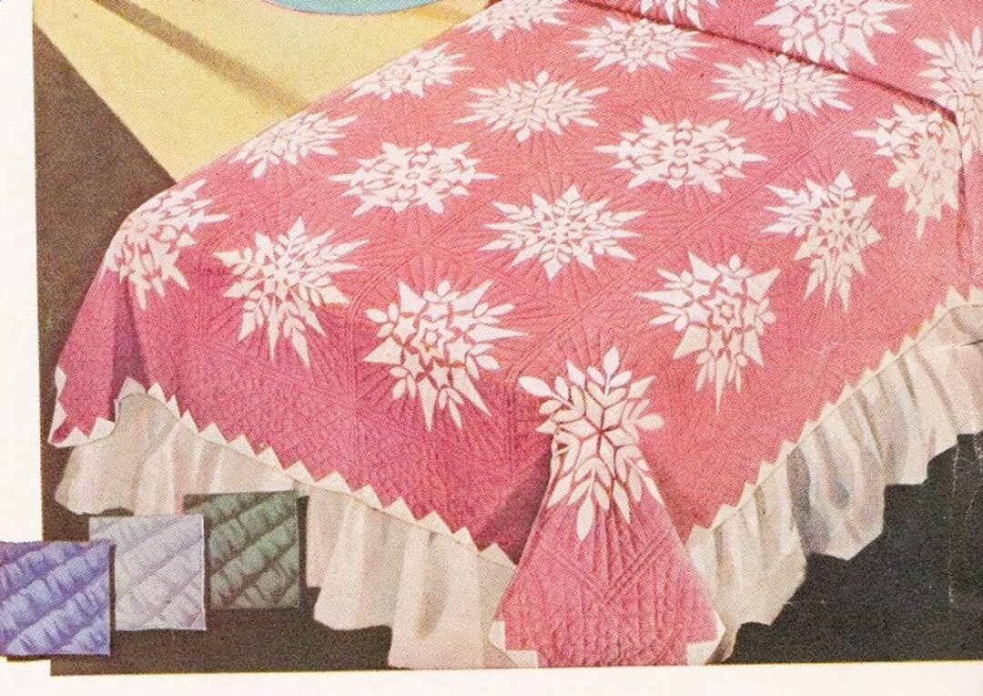 Vintage Sewing Pattern Snowflake Bed Quilt Instant Digital Download ...